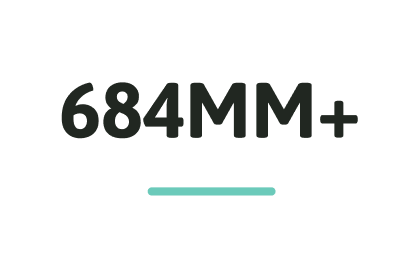 Reach over 684MM customers annually